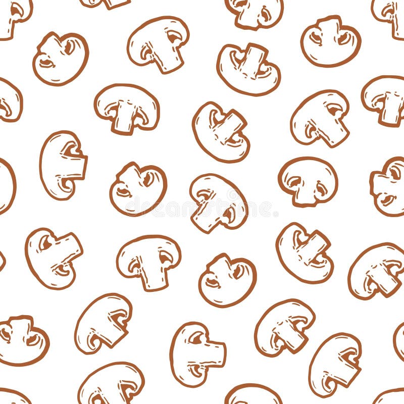 Nature Earth Tones Mushroom Silhouette Pattern Stock Illustration ...