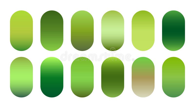 Nature Eco Green Gradient Shades Set Stock Vector - Illustration of ...