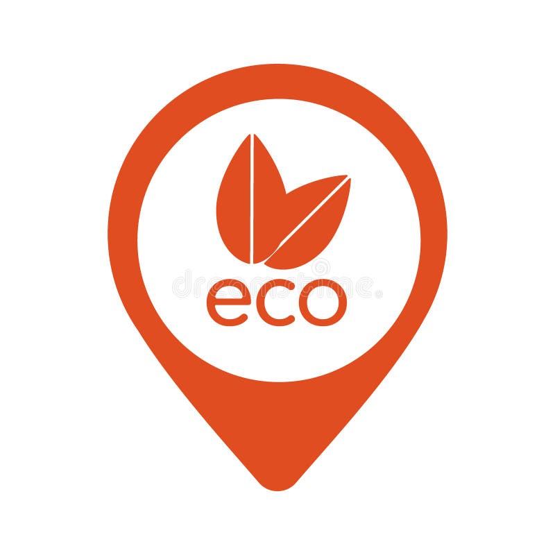 Nature Eco Orange Pointer Vector Icon in Eps 10 Isolated on White ...