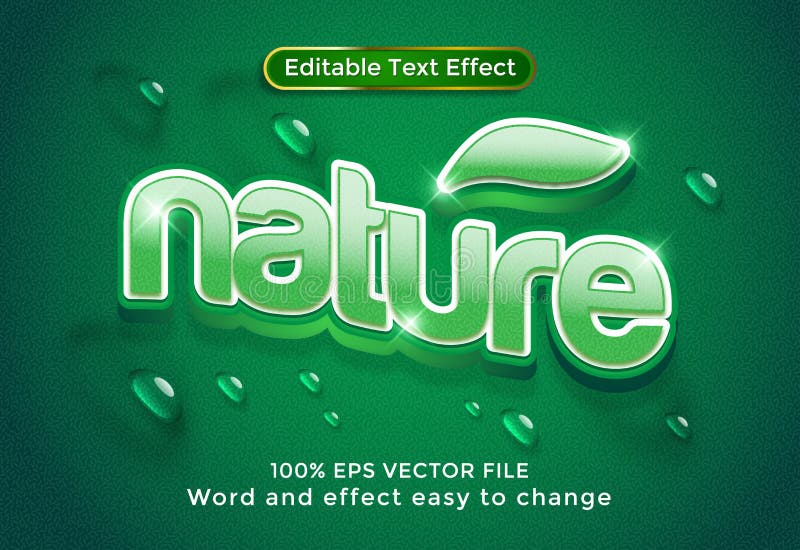 Nature Editable Text Effect Stock Vector - Illustration of nature, game: 269044898