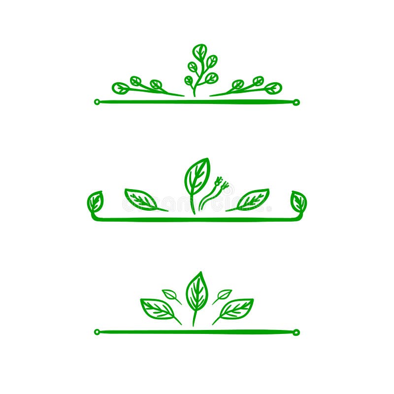 Nature Elements, Design of Vector Divider Lines, Floral Lines. Stock ...