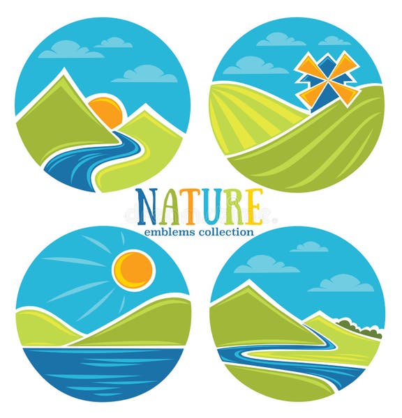 Nature emblems stock vector. Illustration of natural - 58963954