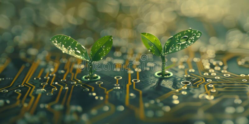 Nature Embracing Technology. Created by Generative Artificial ...