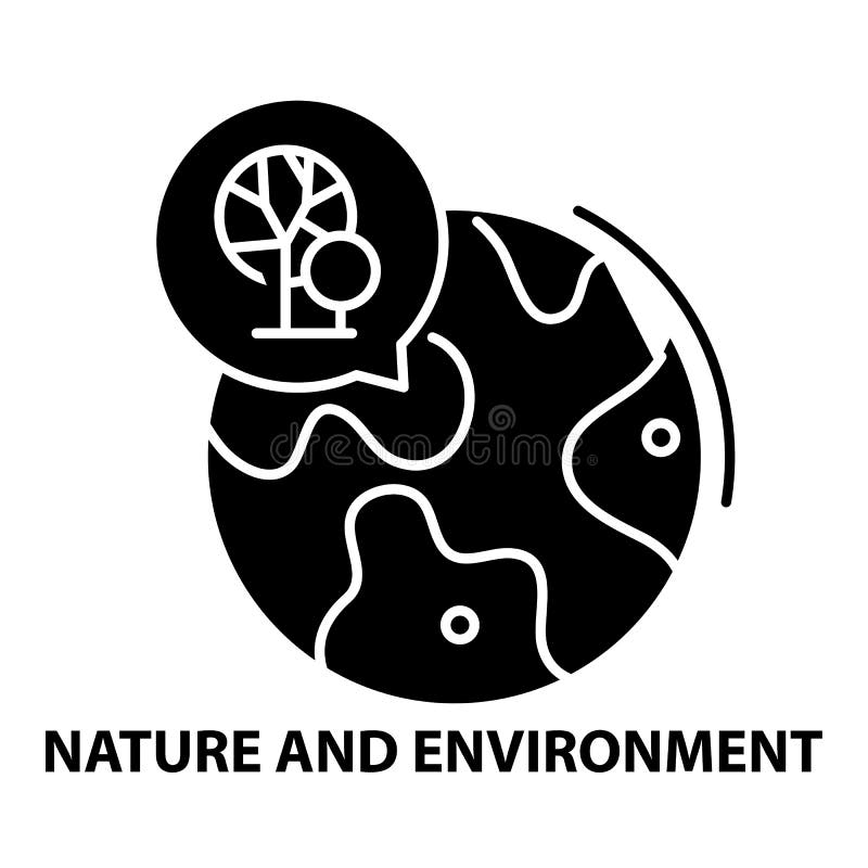 Nature and Environment Icon, Black Vector Sign with Editable Strokes ...