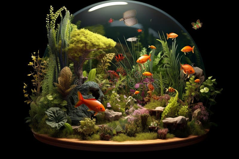 Three Dimensional Illustration of Small Ecosystem World Stock ...