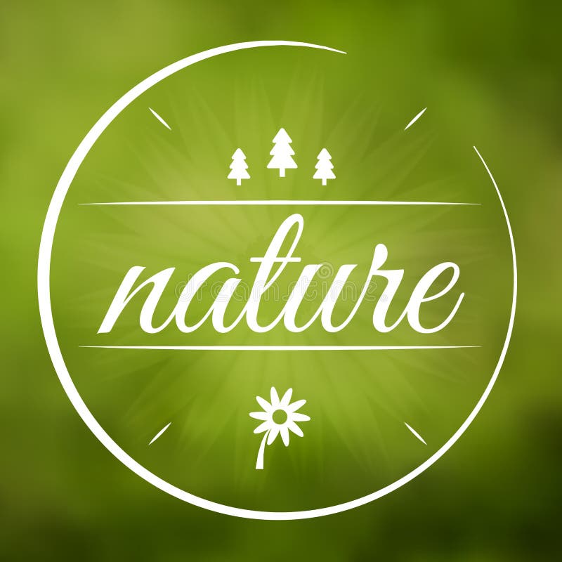 Nature Environment Symbol in Circle Stock Vector - Illustration of ...