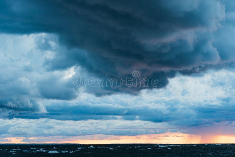 The Nature of Estonia, Storm Clouds and Rain in the Baltic Sea Stock ...