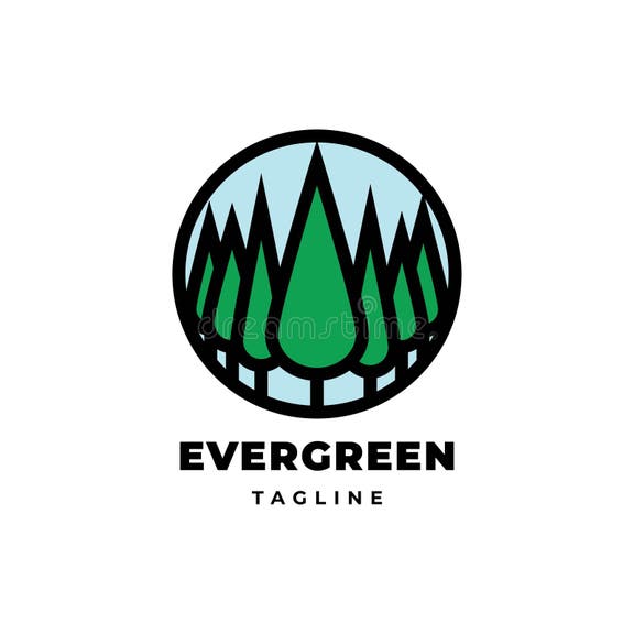 Nature evergreen tree logo stock vector. Illustration of cartoon ...