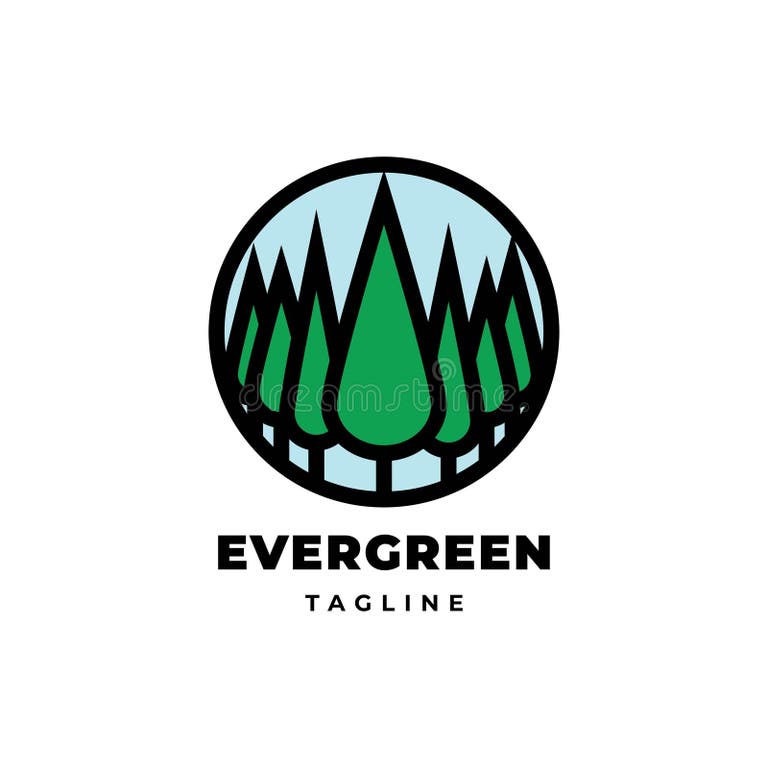 Nature evergreen tree logo stock vector. Illustration of cartoon ...