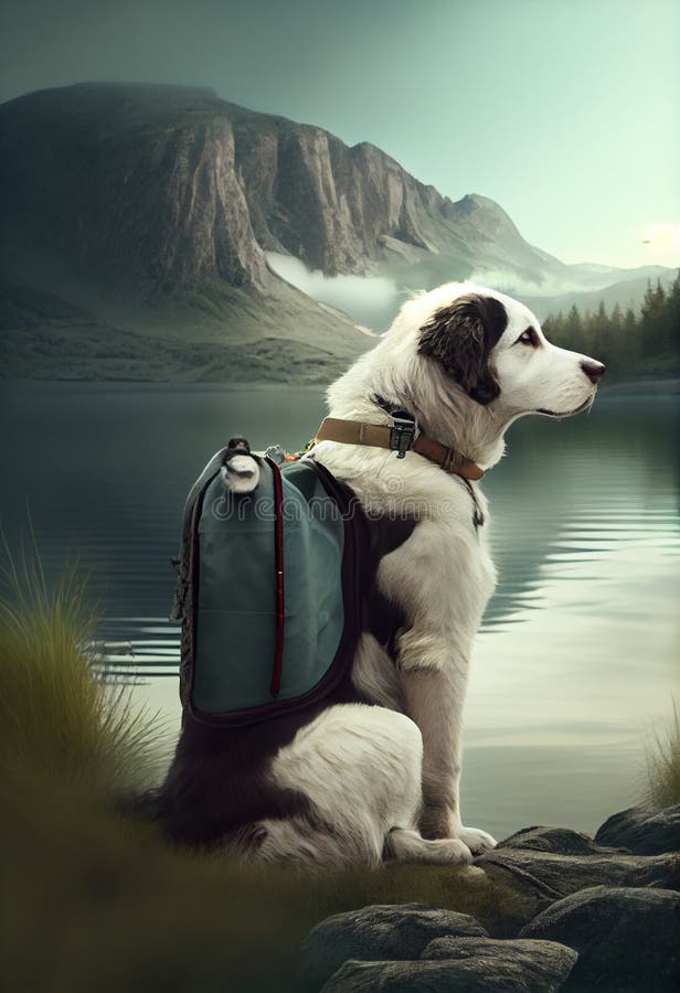 Nature Explorer Dog. AI Generated Stock Illustration - Illustration of ...