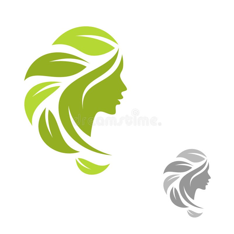 Nature Face and Leaf Combination Logo Design Template Stock Vector ...
