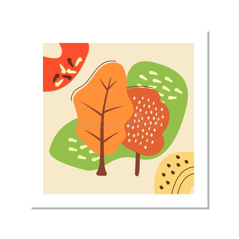 Nature in Fall Social Media Post Mockup with Abstract Elements Stock ...