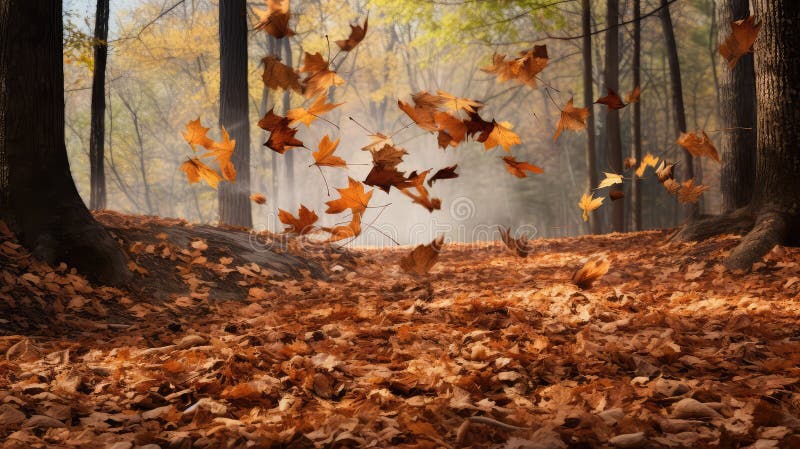 Nature falling leaf stock illustration. Illustration of seasonal ...