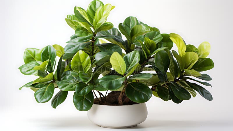 Nature Fiddle Leaf Fig Isolated on White Background Stock Illustration ...