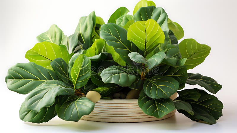 Nature Fiddle Leaf Fig Isolated on White Background Stock Illustration ...