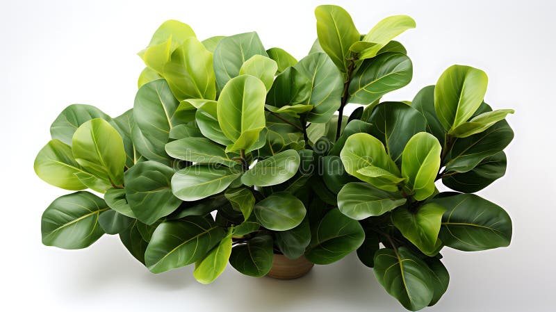 Nature Fiddle Leaf Fig Isolated on White Background Stock Illustration ...