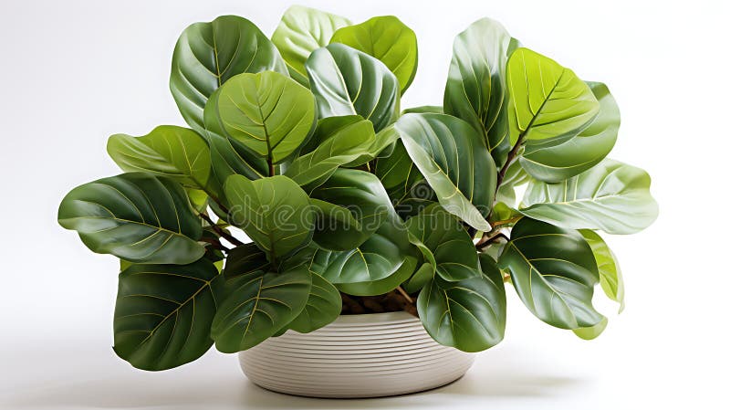 Nature Fiddle Leaf Fig Isolated on White Background Stock Illustration ...