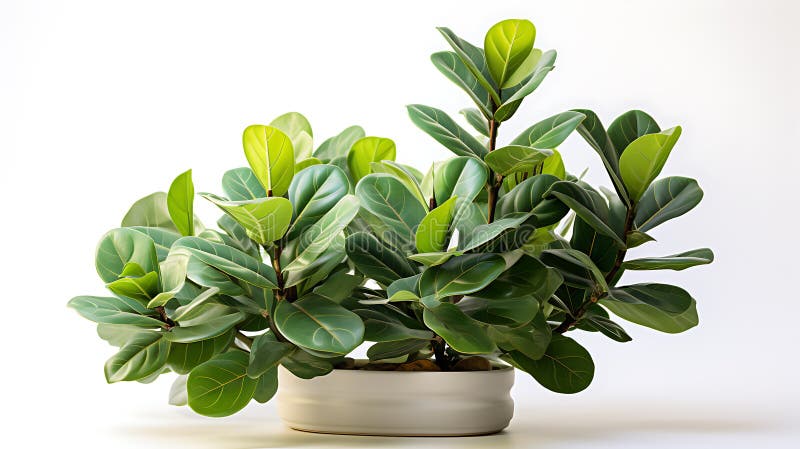 Nature Fiddle Leaf Fig Isolated on White Background Stock Illustration ...
