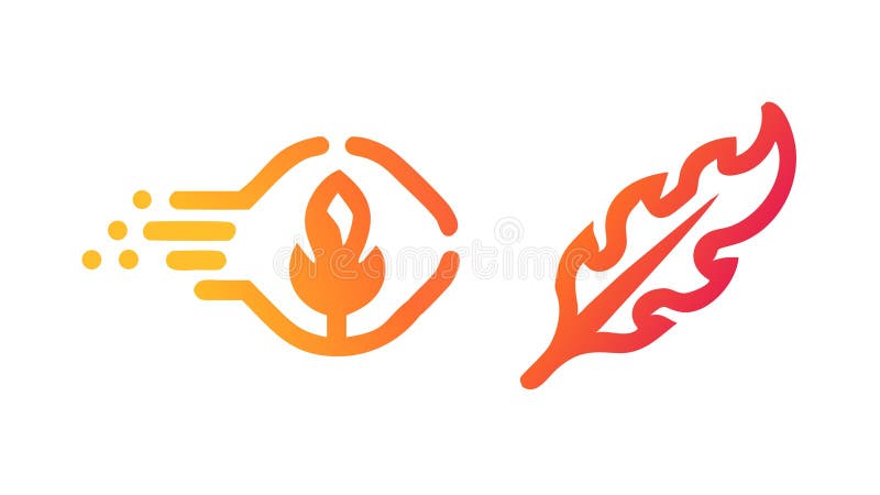 Nature and Fire Elements, Balance and Transformation, Vector Design ...