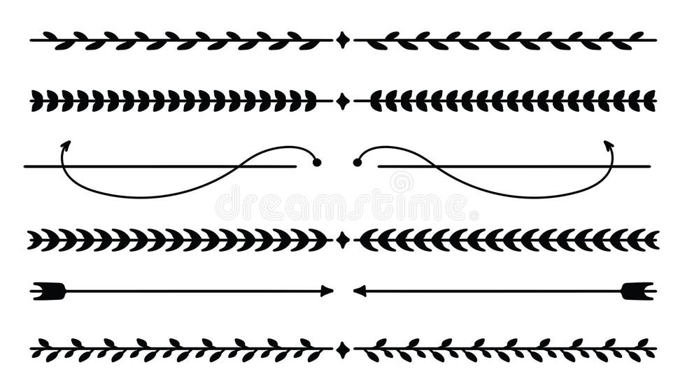 Nature Floral Line Divider for Text Layout Separator Decoration Element ...