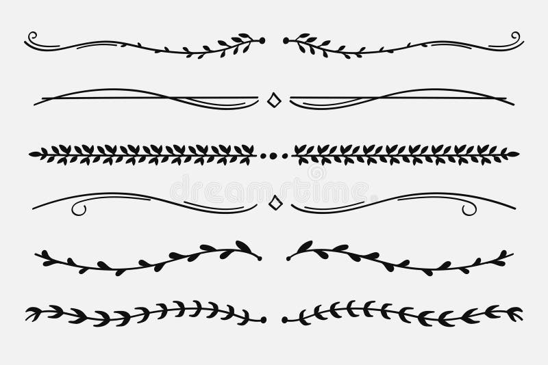 Nature Floral Vine Line Divider for Text Layout Separator Decoration ...