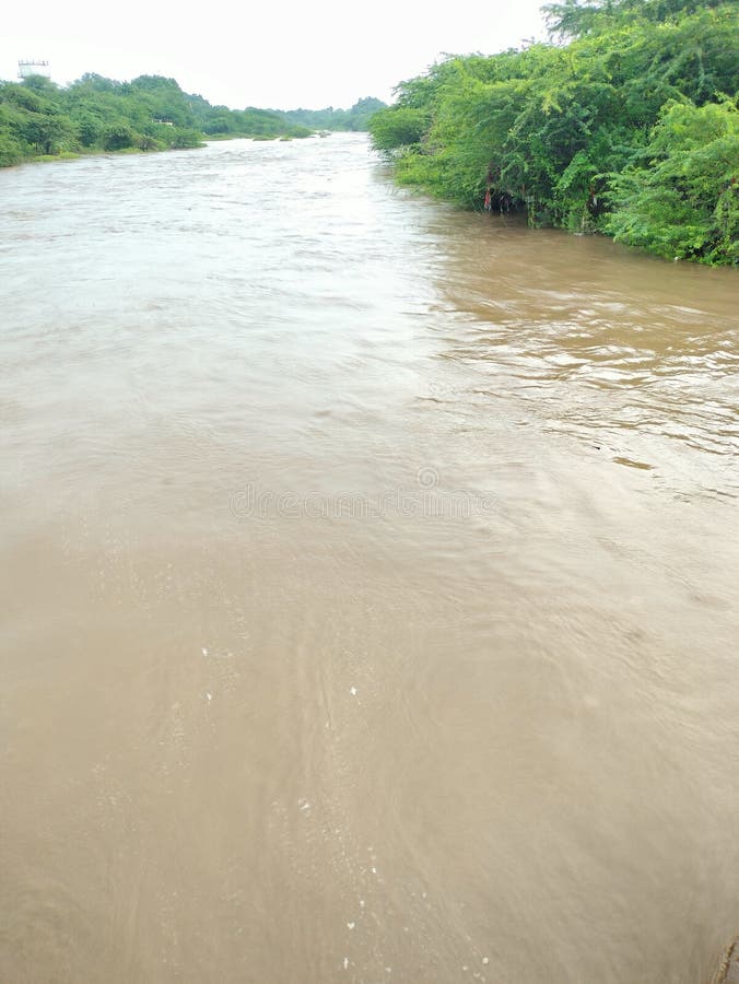 Nature Flowing River Water Scene Stock Photo - Image of india, floor ...