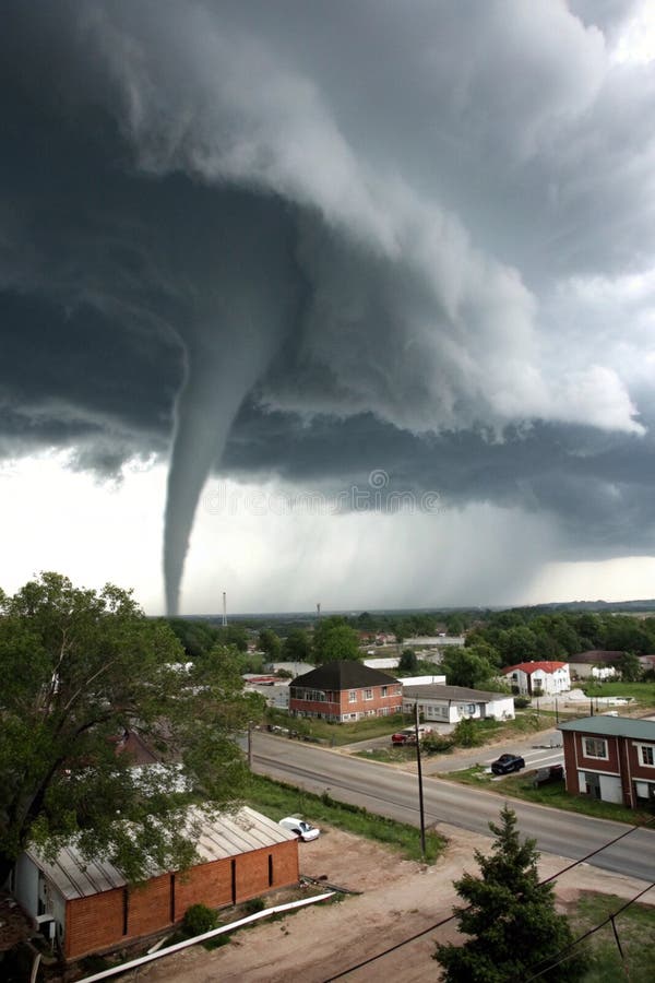 Nature Force Background with Dark Stormy Sky and Tornado Stock ...
