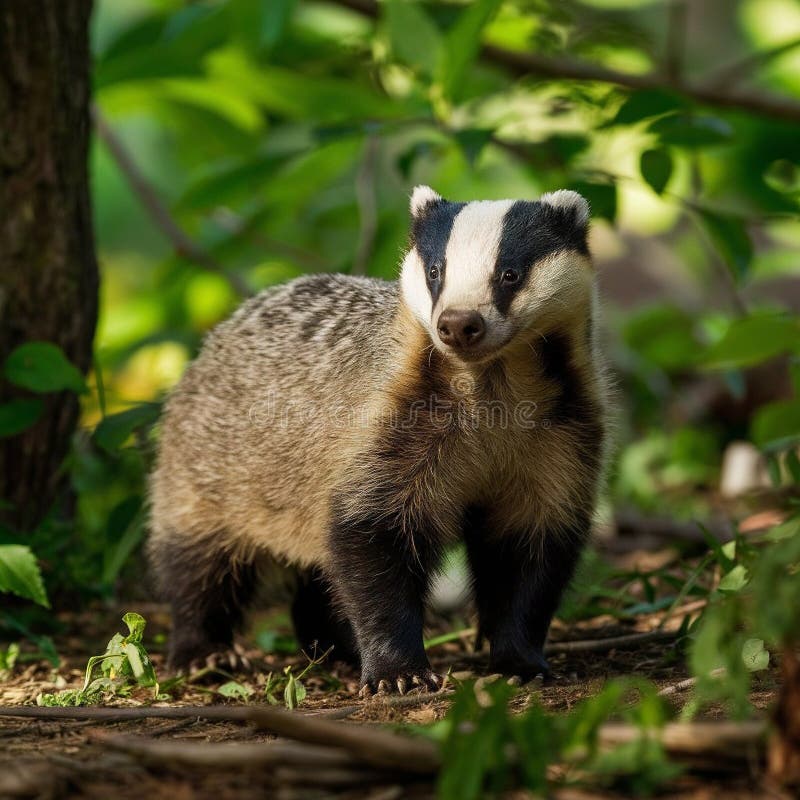 Nature forest badger stock illustration. Illustration of conservation ...