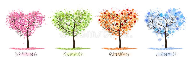 Set of Stylized Trees in Green Isolated Stock Illustration ...