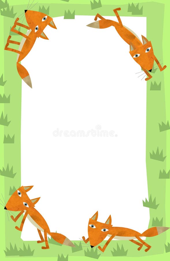 The nature frame - fox stock illustration. Illustration of child - 51756864