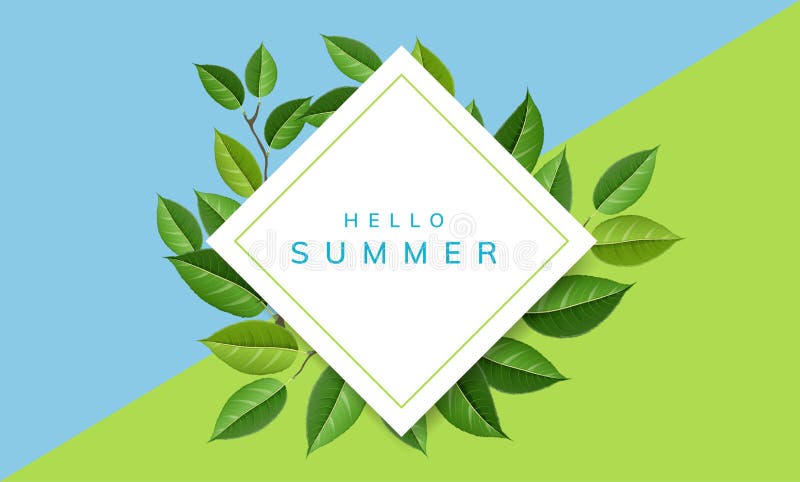 Nature Frame Template with Branches and Leaves Stock Vector ...