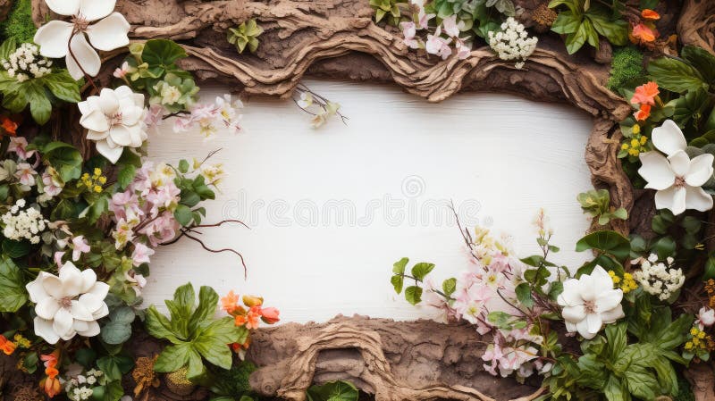 Nature Frame Tree Floral Top View Stock Photo - Image of summer, design ...