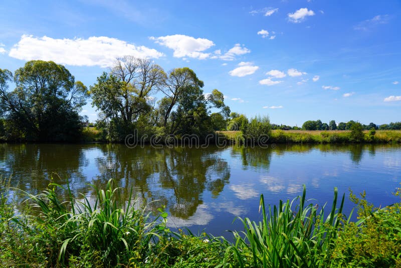 Nature at the Fulda stock image. Image of forest, water - 266172507