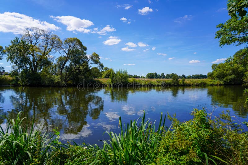 Nature at the Fulda stock photo. Image of water, scenic - 266172506
