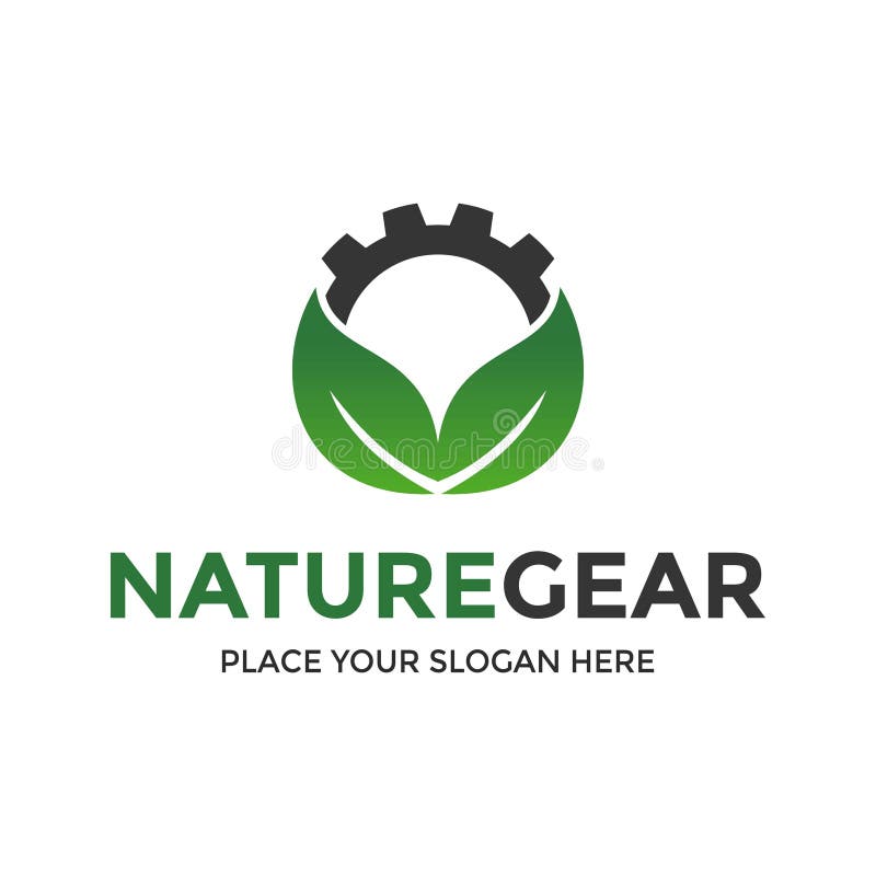 Nature Gear Icon Logo with Shadow Stock Vector - Illustration of design ...
