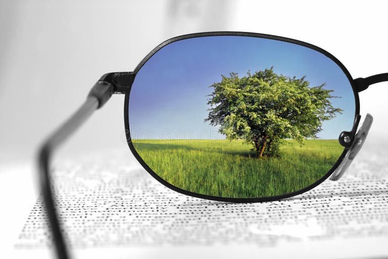Nature in glasses stock image. Image of blue, flora, business - 2999513
