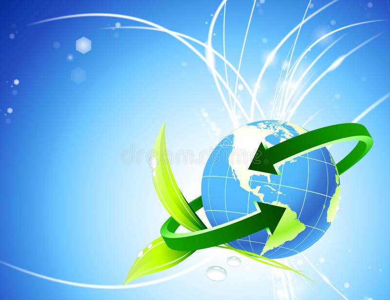 Nature Globe on Abstract Light Background Stock Illustration ...