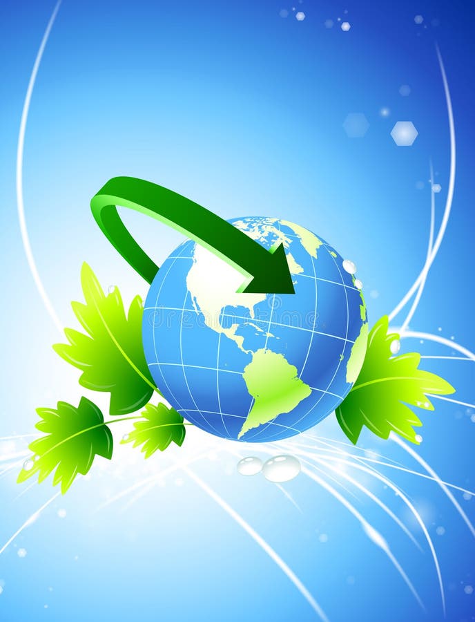Nature Globe on Abstract Light Background Stock Illustration ...