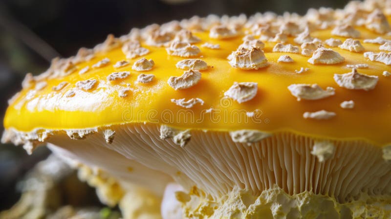 Nature Gourmet Meal Yellow Cap Toadstool Macro Stock Photo - Image of ...