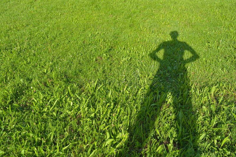 Nature Grass Shade Person Human Lawn Shadow Stock Image - Image of ...