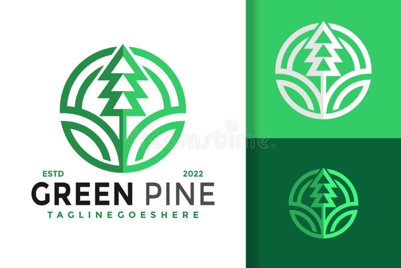 Nature Green Pine Modern Logo Design Vector Illustration Template Stock ...