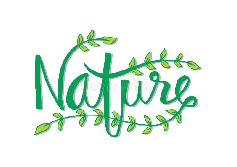 Nature lettering stock illustration. Illustration of modern - 105318402