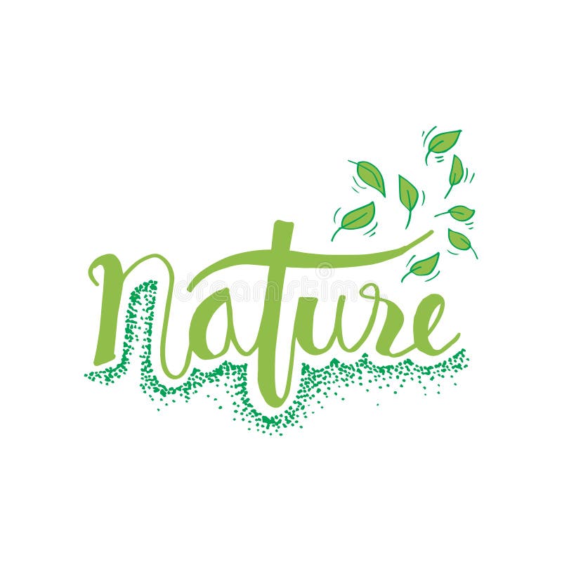 Nature lettering stock illustration. Illustration of modern - 105318402