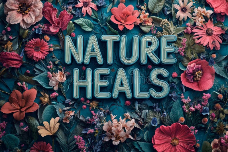 Nature Heals Floral Background Design Stock Illustration - Illustration ...