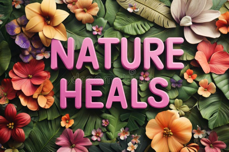 Nature Heals Floral Background Design Stock Illustration - Illustration ...