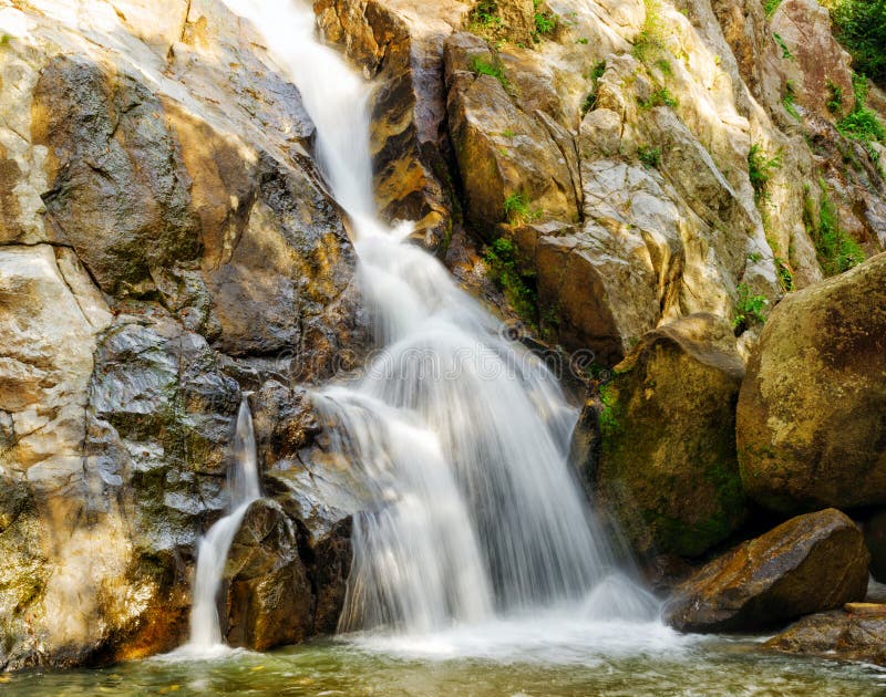 Hin Lad Waterfall. Koh Samui, Thailand Stock Photo - Image of foliage ...