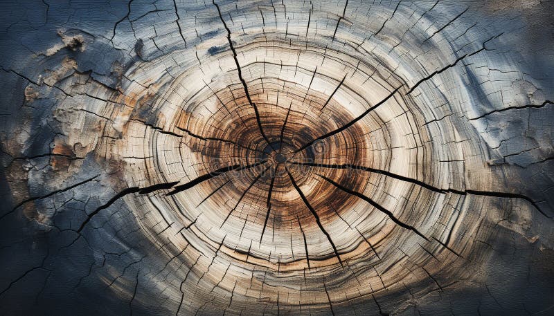Nature History in Concentric Circles, Weathered Tree Trunk Tells ...