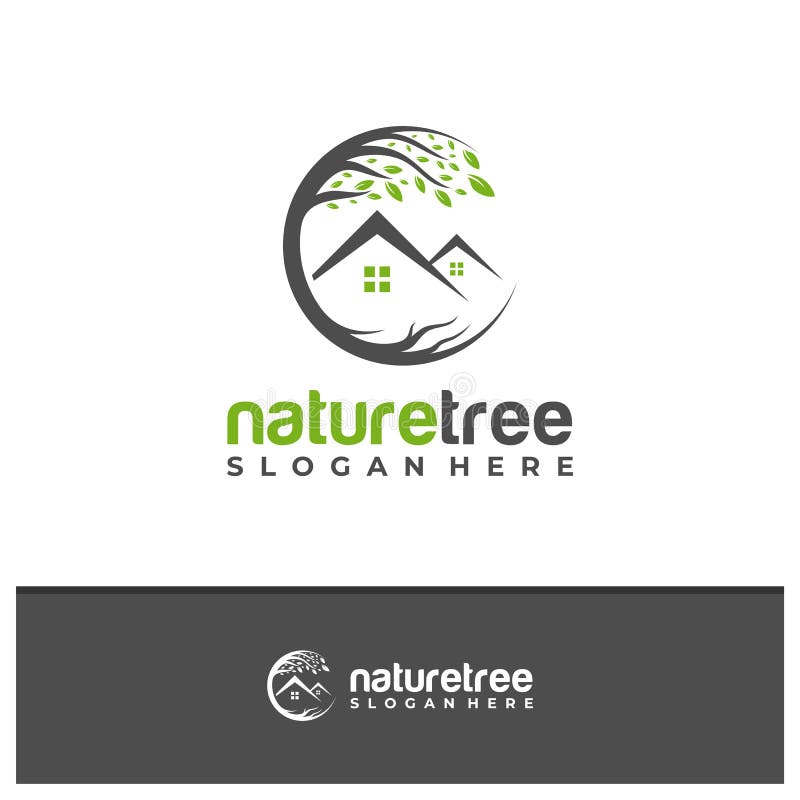 Nature Home Logo Design Vector, Creative House Tree Logo Concepts ...