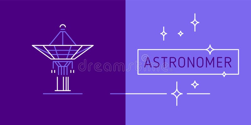 Vector Linear Icon Astronomy. Astrophysics Concept Logo Design. Stock ...