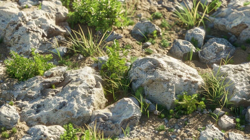 Nature with a Hyper-realistic Depiction of Dirt and Rocks, Their ...